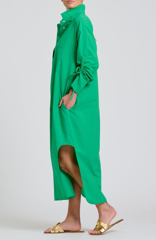SHIRTY Gathered Long Sleeve Cotton Maxi Dress